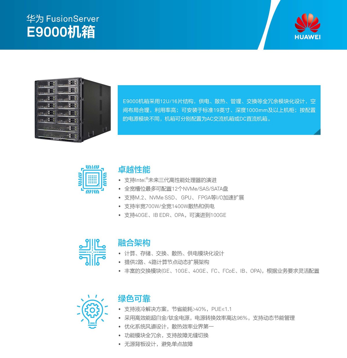 先创科技 | FusionServer E9000融合架构刀片服务器