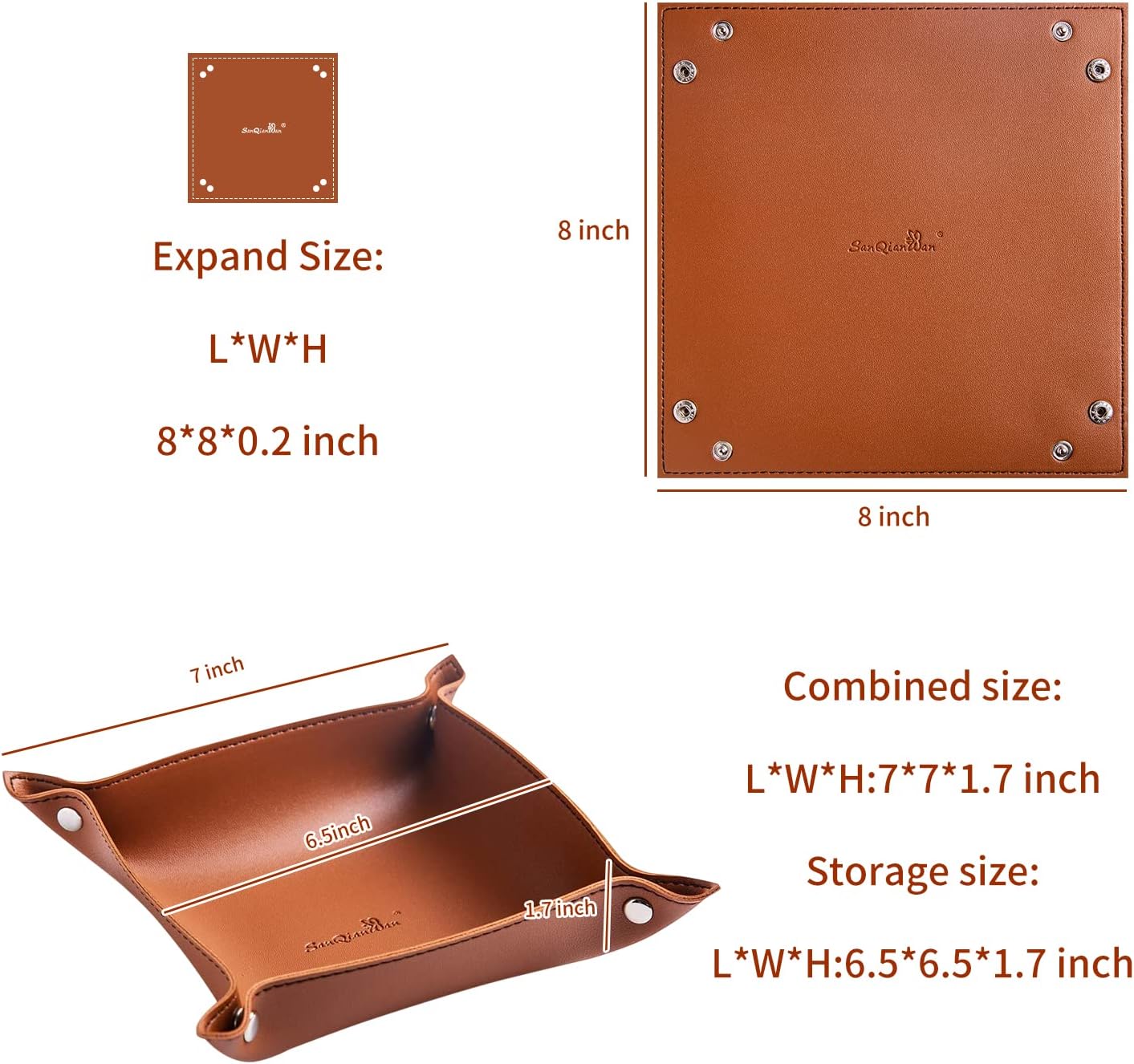 FRANK LEATHER | PU LEATHER JEWELRY VALET TRAY FOR WOMEN AND MEN ...