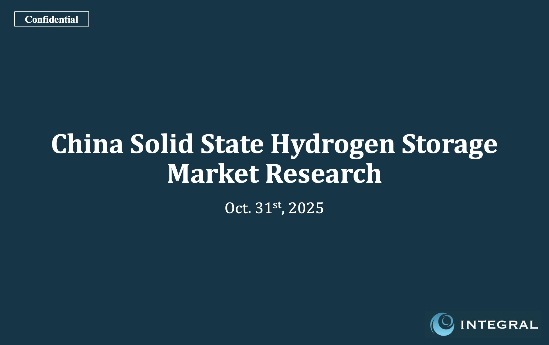 Solid State Hydrogen Storage technology in China (2025)