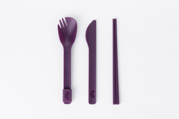 Overall | beanto - Beanto Cutlery Set with Strap - Eggplant