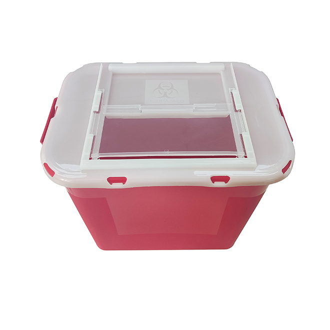 BOENMED® Sharps Container, 2 Gallon, With Slide Lid, Red